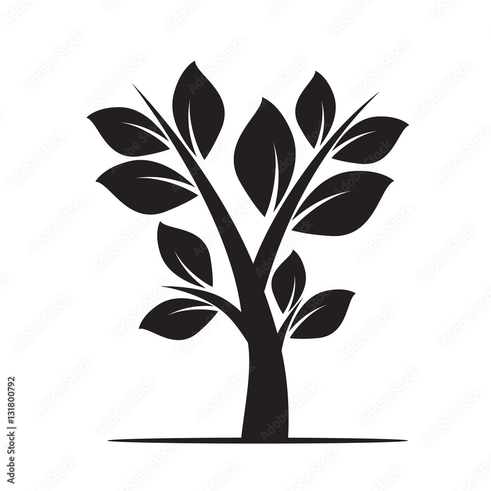 Black Tree. Vector Illustration Stock Vector | Adobe Stock