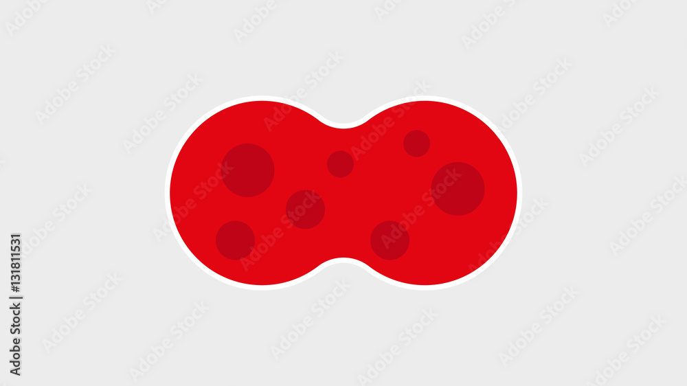 Vector image of red sponge on a light background. Illustration bathroom ...