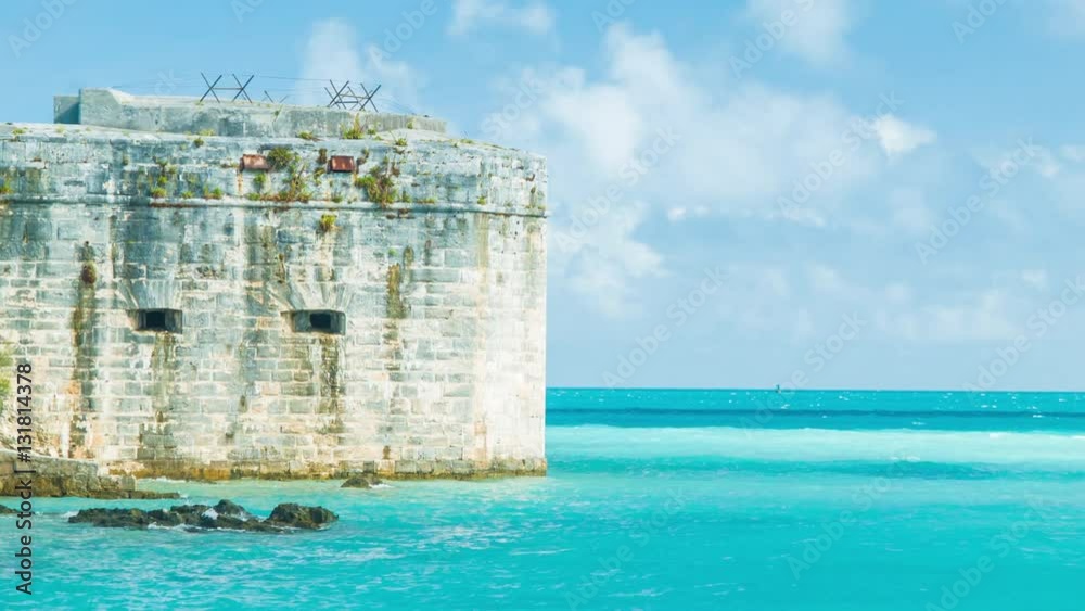 Historic Fort in the Tropical Turquoise Waters of Bermuda at the Royal ...