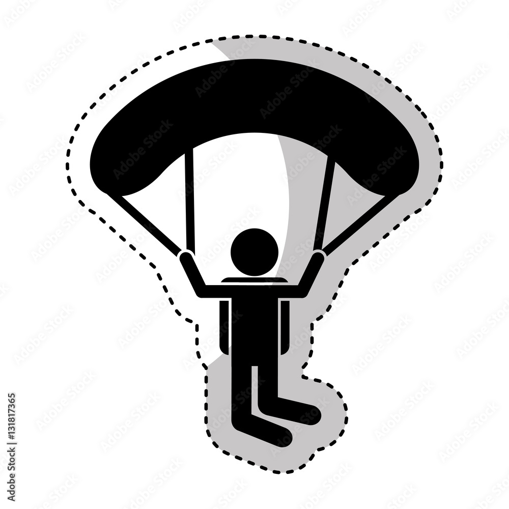parachute extreme sport icon vector illustration design Stock Vector ...