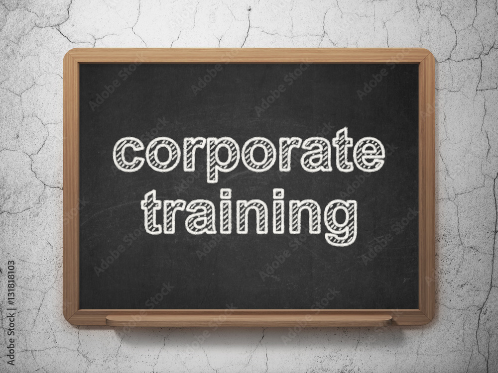 Education concept: Corporate Training on chalkboard background Stock ...