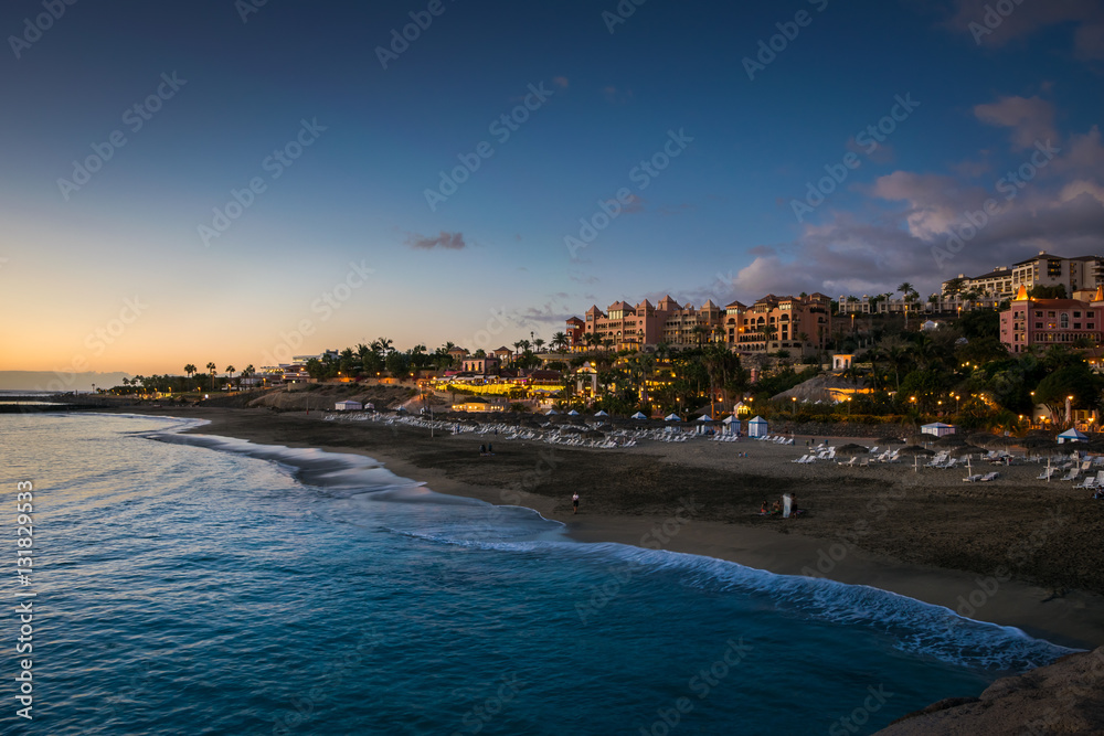 Playa Del Duque after sunset, Tenerife 스톡 사진 | Adobe Stock