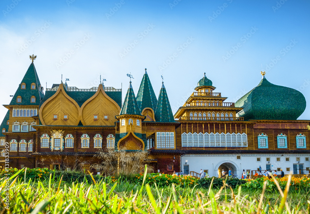 Russia, Moscow, Kolomensky. Reconstructed palace of Tsar family palace ...