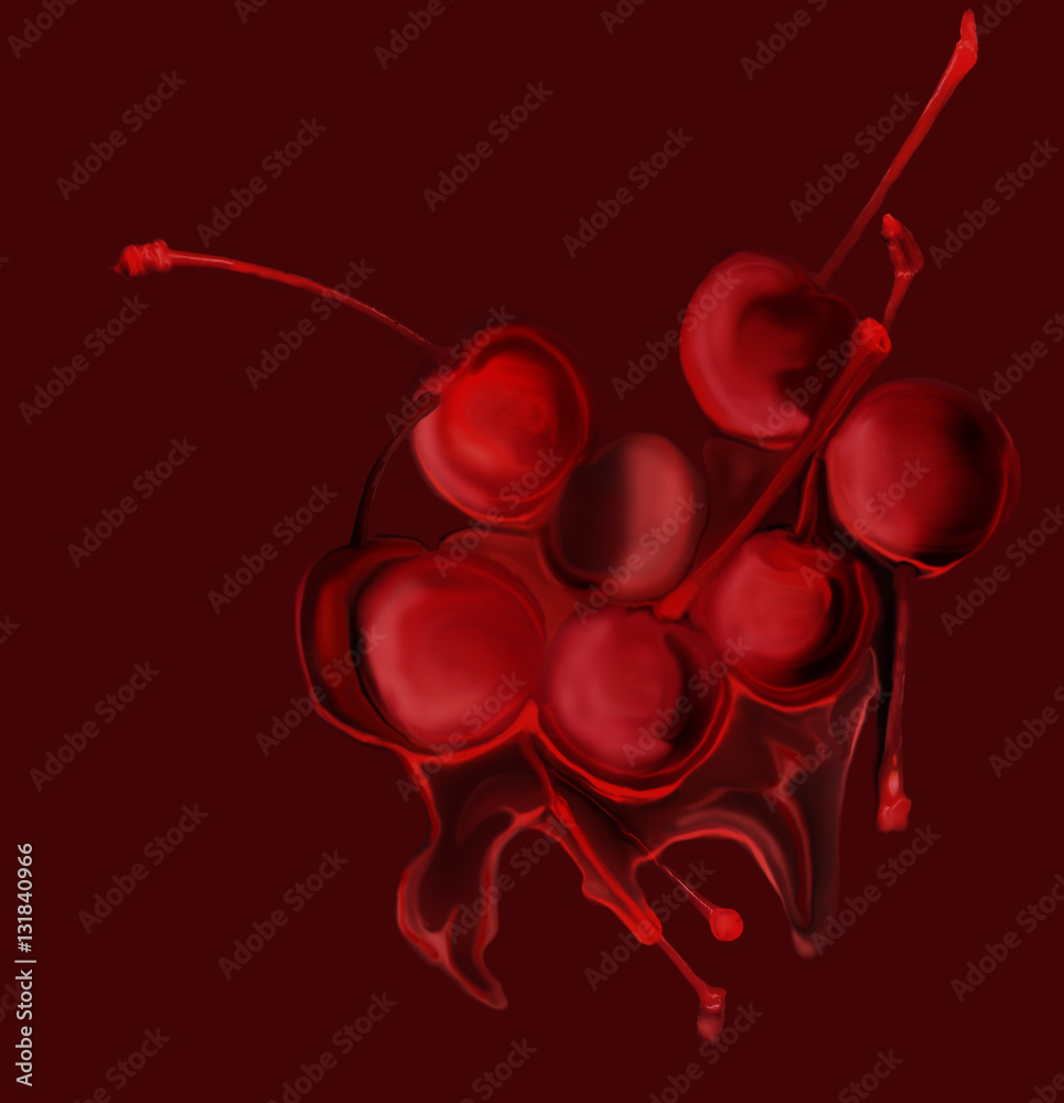 Cherries in Cherry Juice Syrup Stock Photo | Adobe Stock