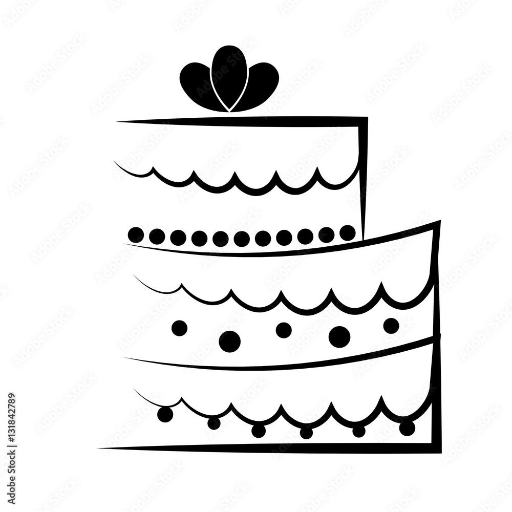 sweet cake icon over white background. vector illustration Stock Vector ...