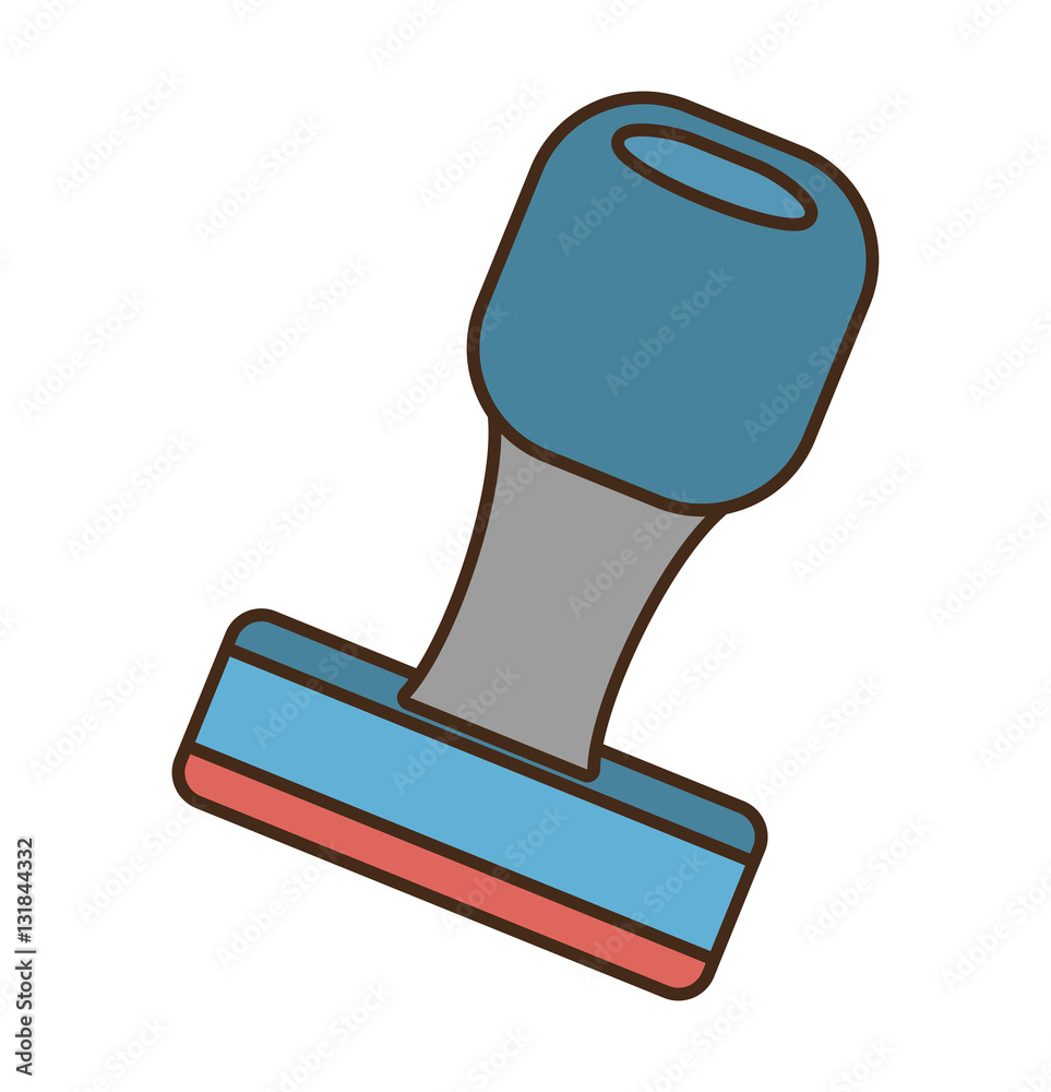 drawing blue rubber stamping supplies vector illustration eps 10 Stock ...