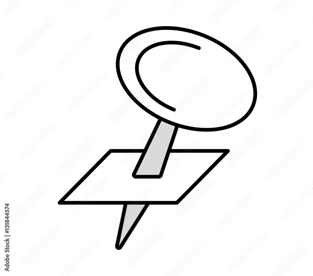 pushpin map school outline vector illustration 10 Stock Vector | Adobe ...