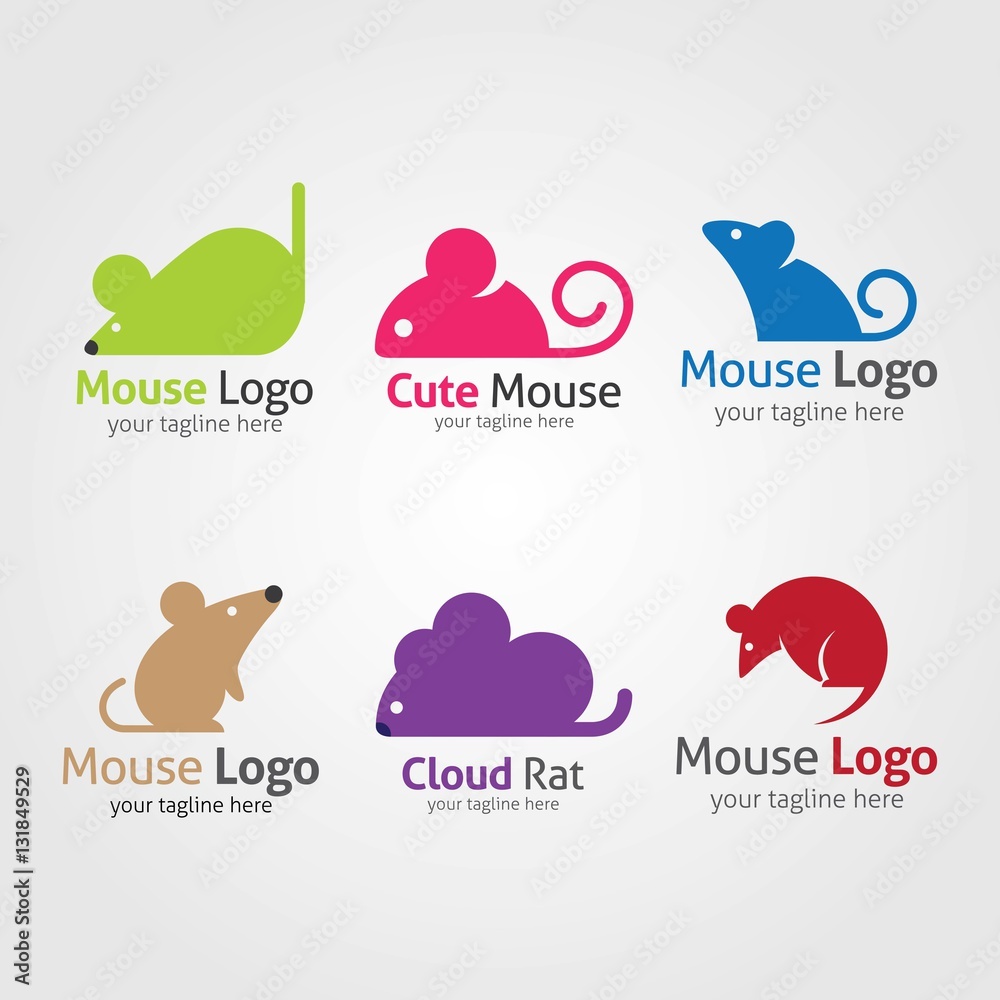Mouse Logo Design Template. Vector Illustration Stock Vector | Adobe Stock