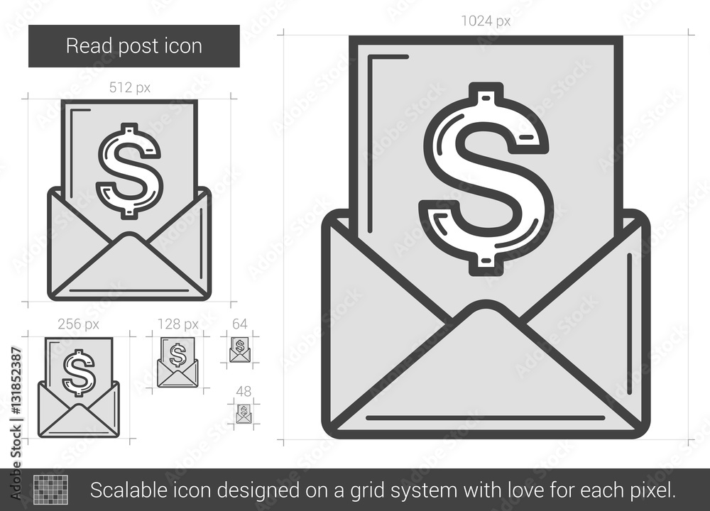 Read post line icon. Stock Vector | Adobe Stock