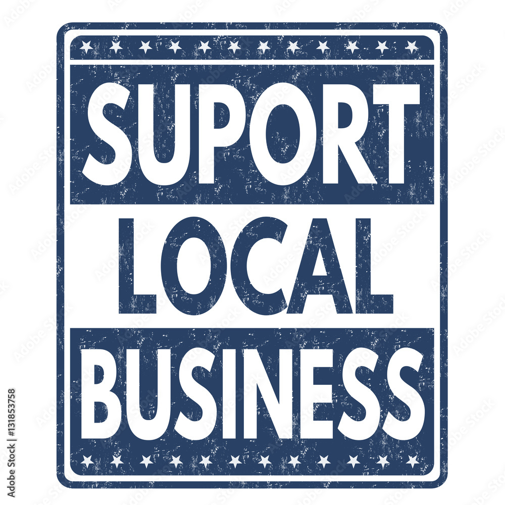 Support local business sign or stamp Stock Vector | Adobe Stock