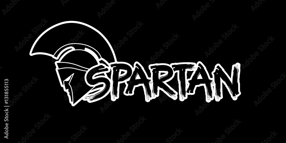 Spartan text designed with helmet warrior graphic vector. Stock Vector ...