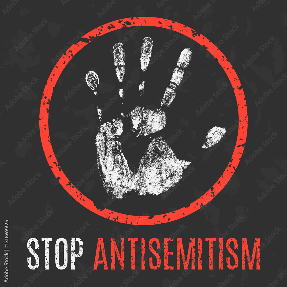 Vector. Social problems of humanity. Stop antisemitism. Stock 벡터 | Adobe Stock