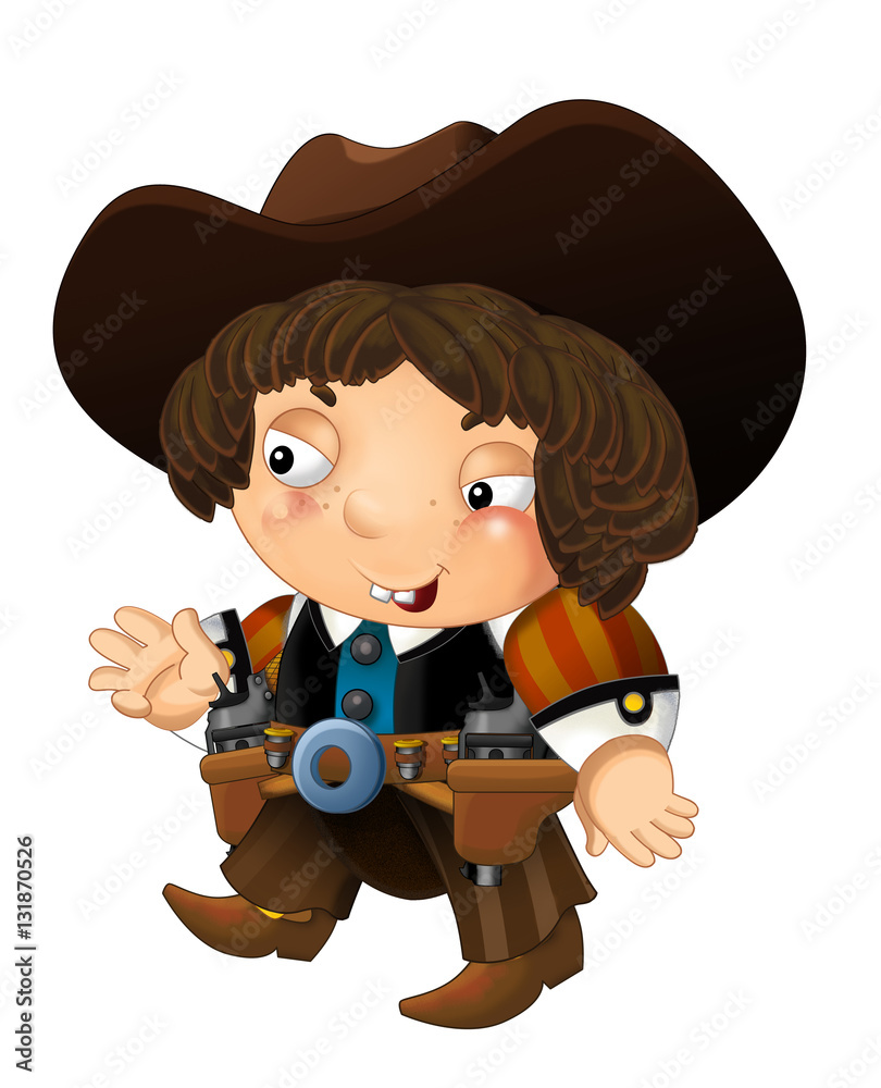 Cartoon western cowboy - isolated - illustration for children Stock ...