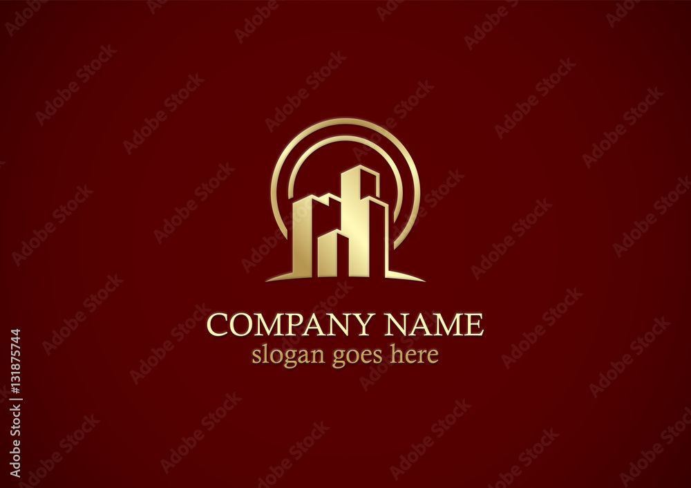 gold building company vector logo Stock Vector | Adobe Stock