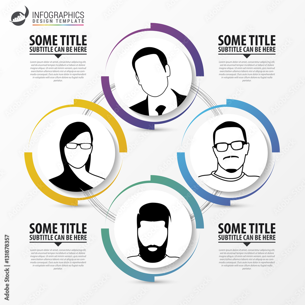 Infographic template. Abstract 4 Circle. Vector Stock Vector | Adobe Stock