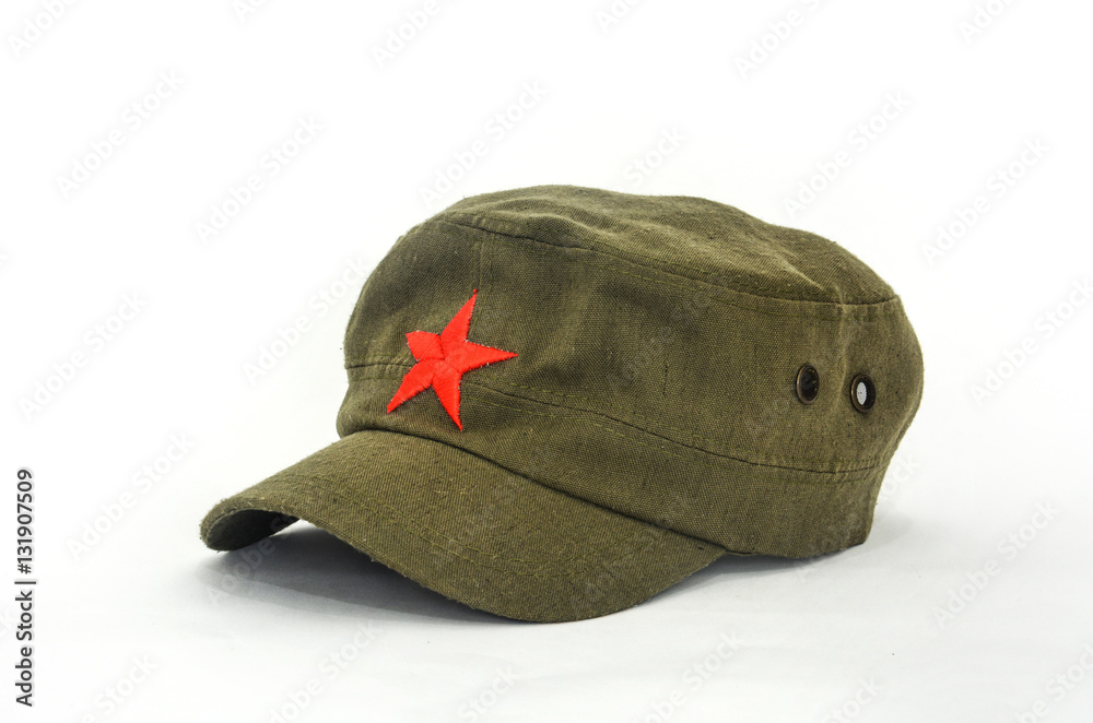chinese red star cap (mao style hat) on white background Stock-Foto ...