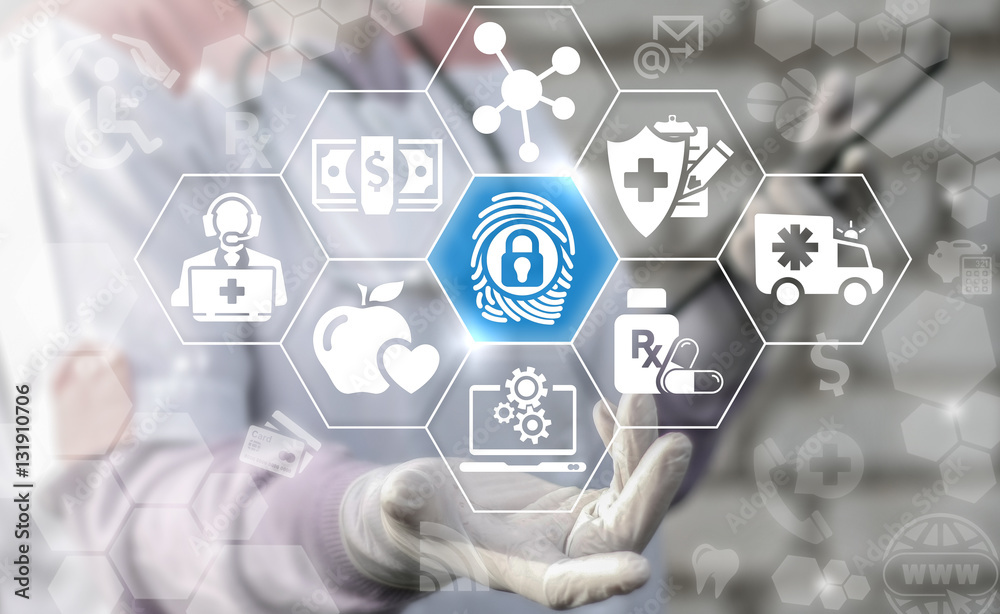 Medicine security health care identification access web healthy concept ...