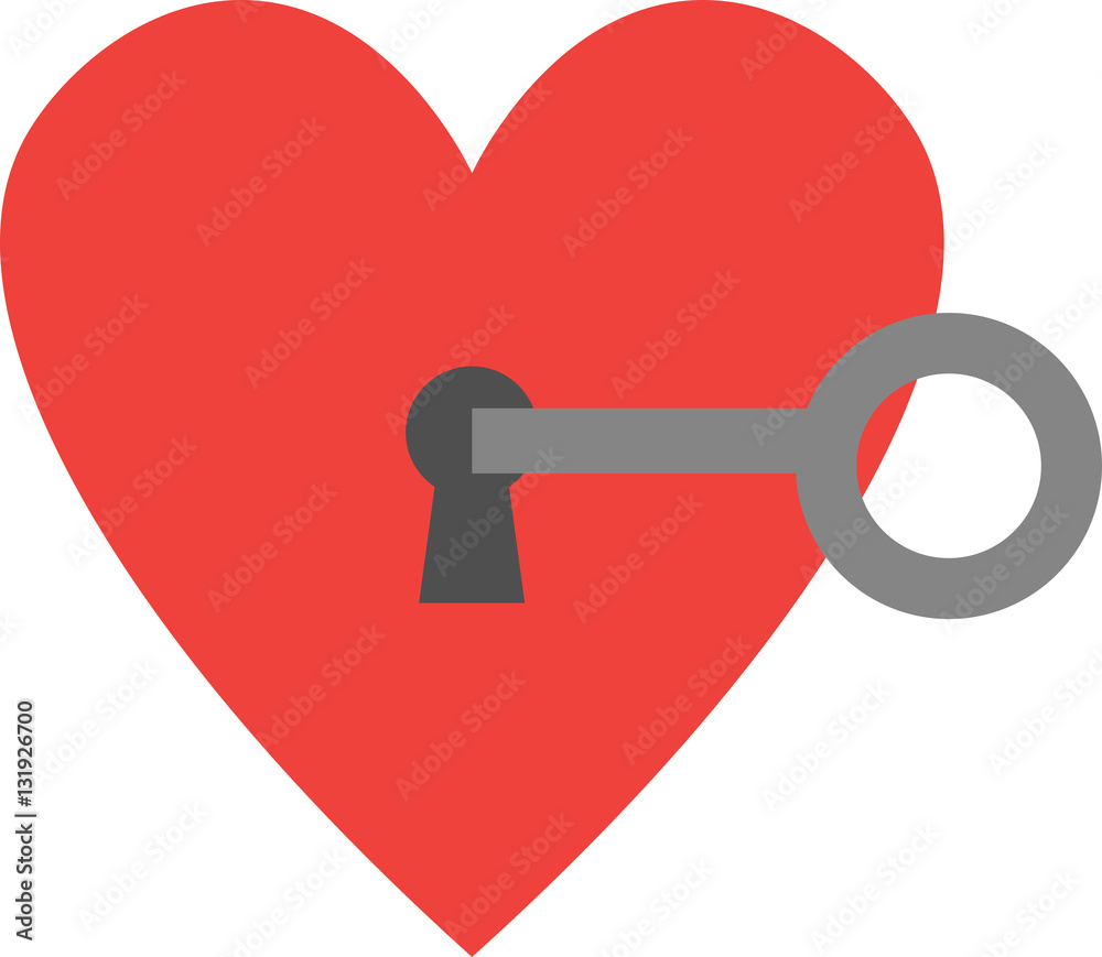 Key unlocking heart Stock-Vektorgrafik | Adobe Stock