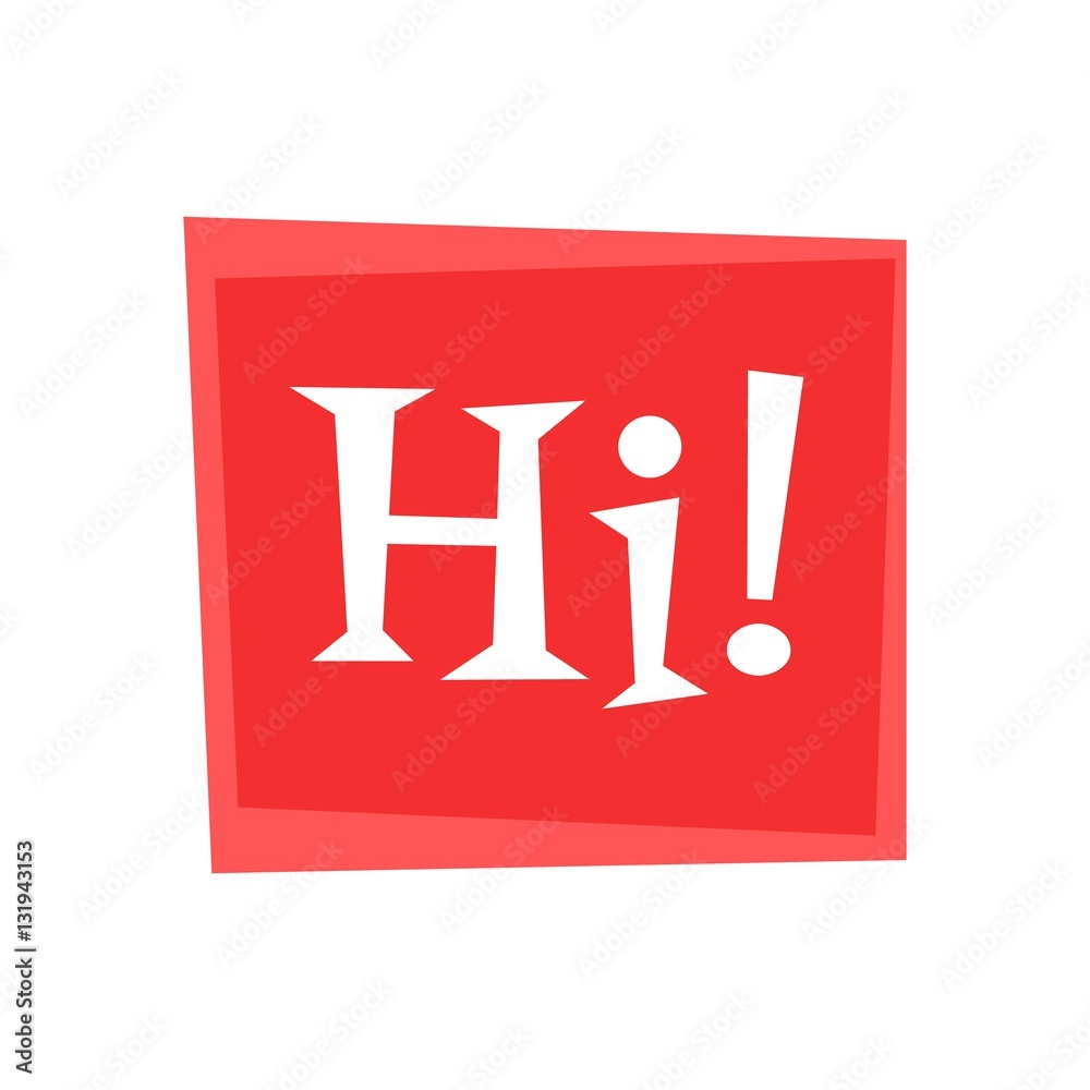 Hi text vector illustration. Stock Vector | Adobe Stock