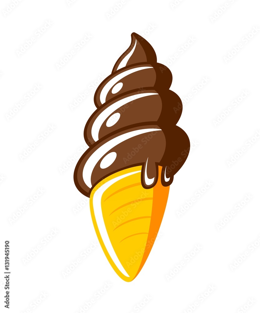 Chocolet Ice Cream Cone Vector Graphic Stock Vector Adobe Stock