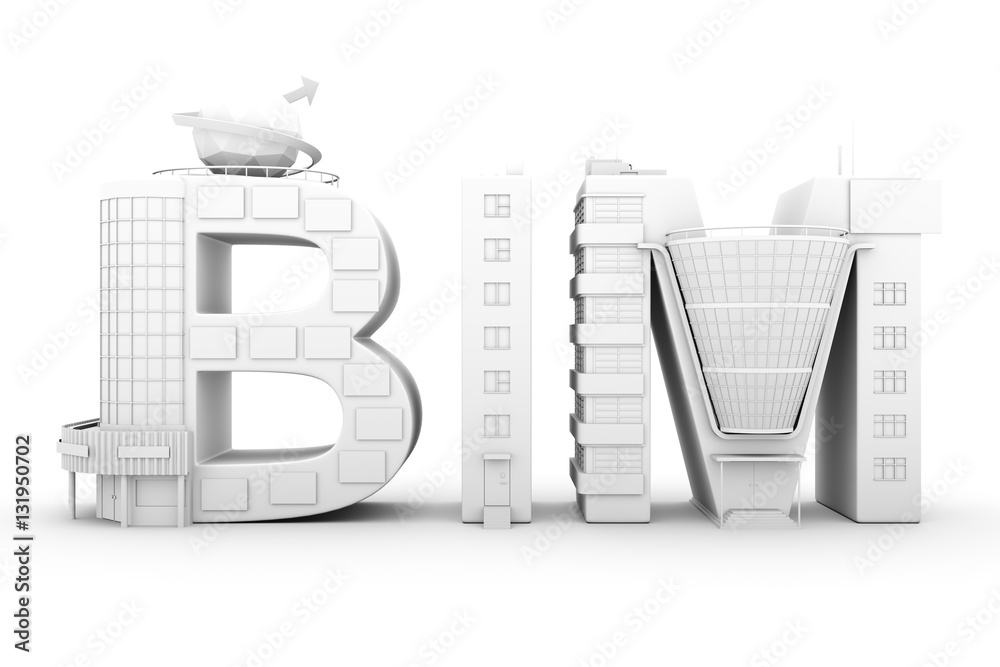 BIM in the shopping center over white background 3D illustration Stock ...