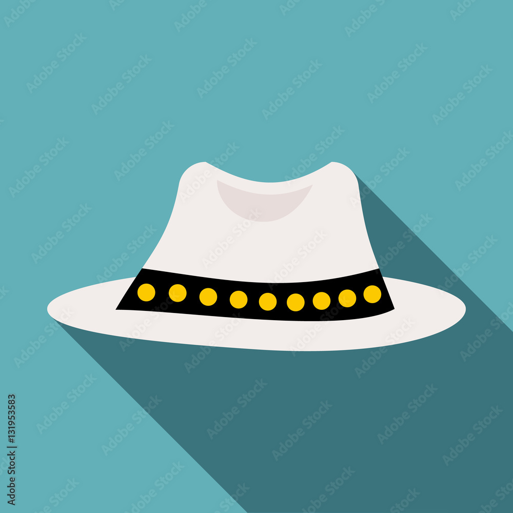 White hat icon. Flat illustration of white hat vector icon for web ...