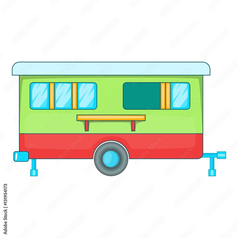 Mobile home icon. Cartoon illustration of mobile home vector icon for ...