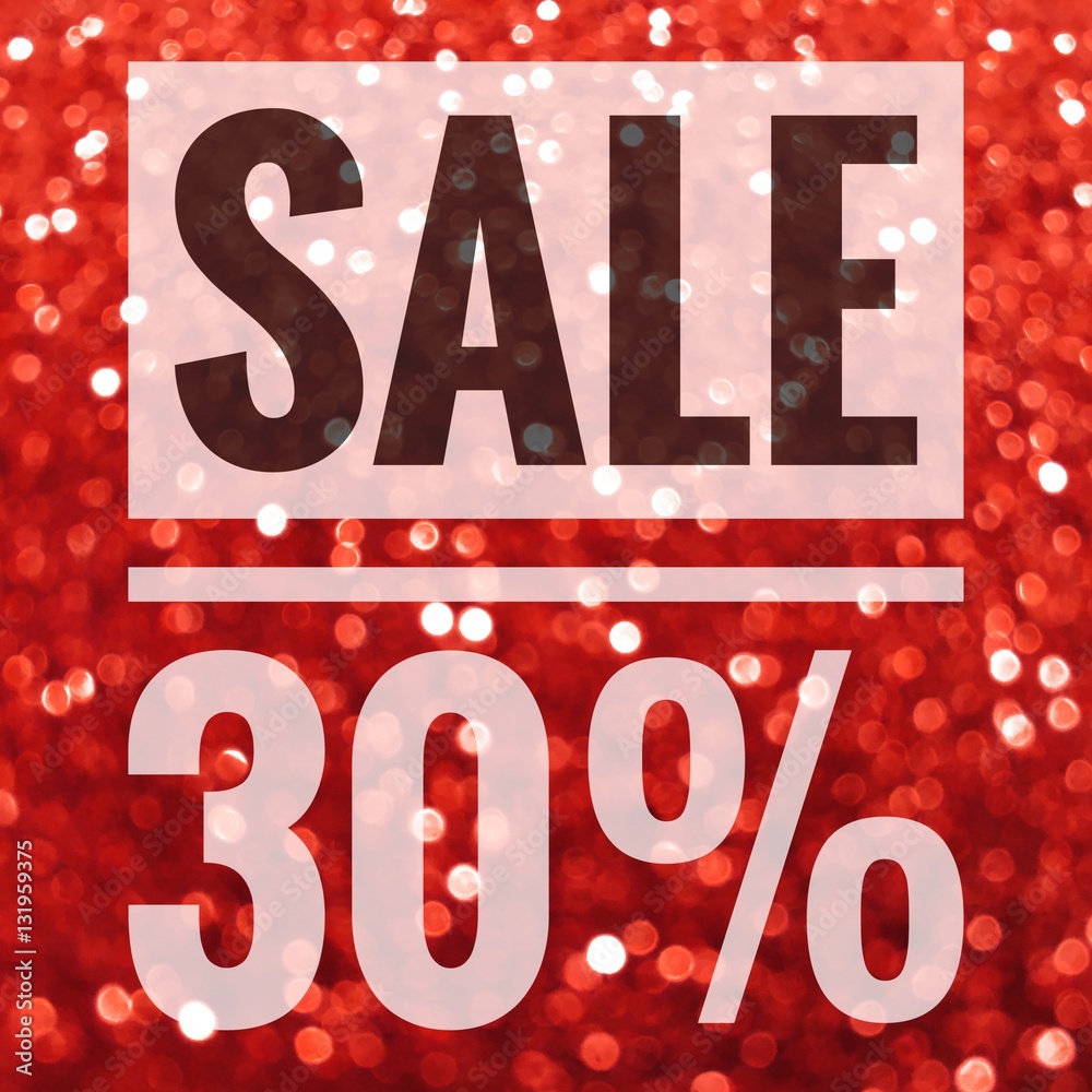 Sale thirty percent off sign on red glitter background Stock ...