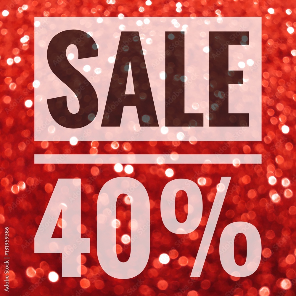 Sale fourty percent off sign on red glitter background Stock ...