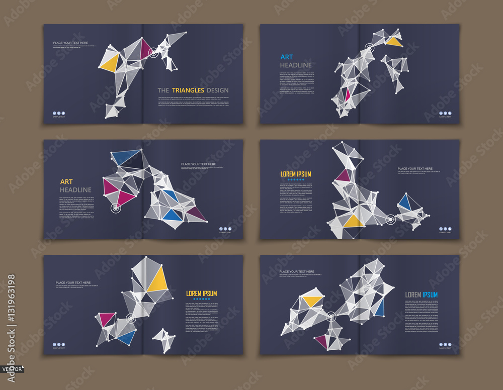 Abstract low polygonal blurb. Space info brochure design. Futuristic ...