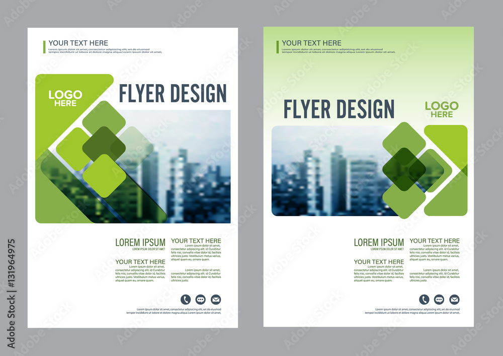 Greenery Brochure Layout design template. Annual Report Flyer Leaflet ...