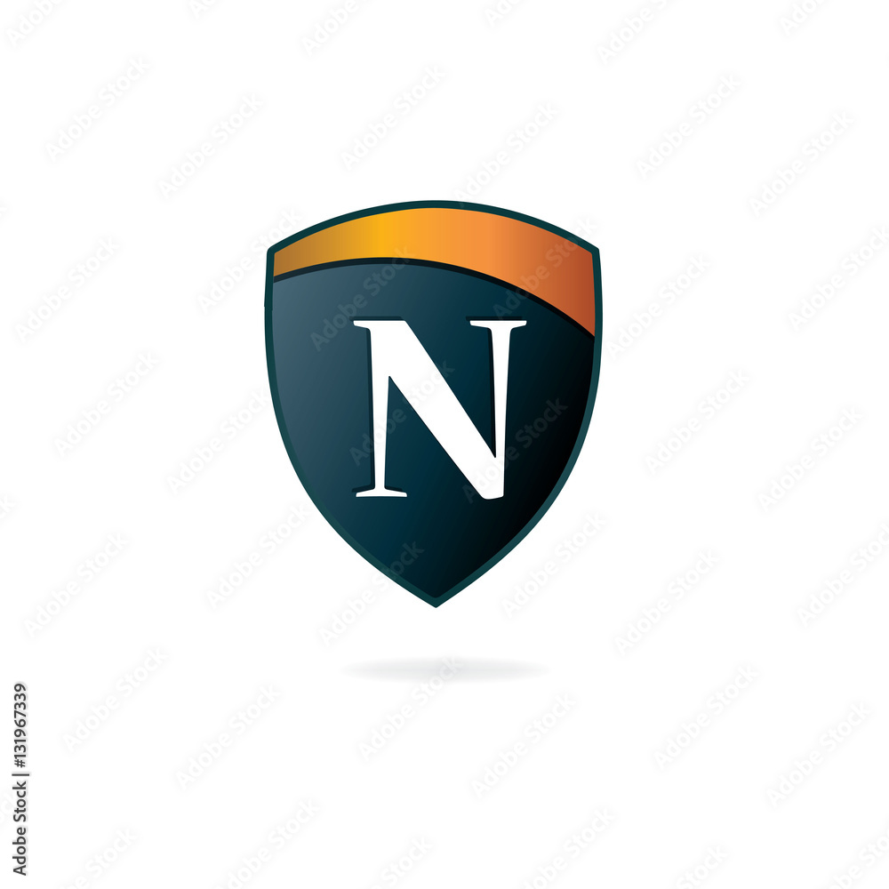 Initial Letter N Shield Logo Stock Vector | Adobe Stock