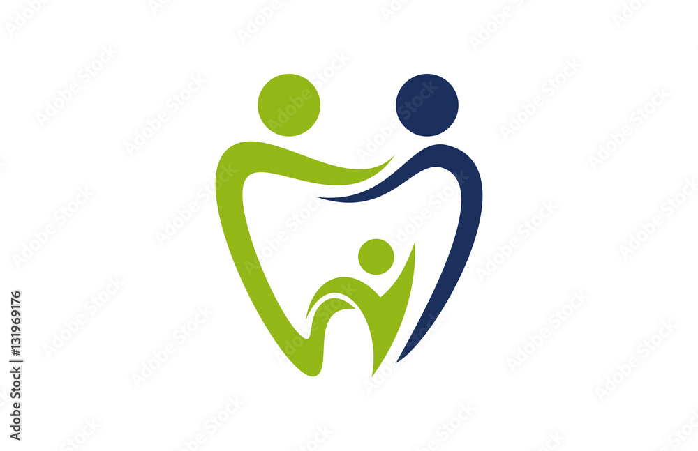 Abstract illustration of teeth, Dental logo. Family dental clinic ...