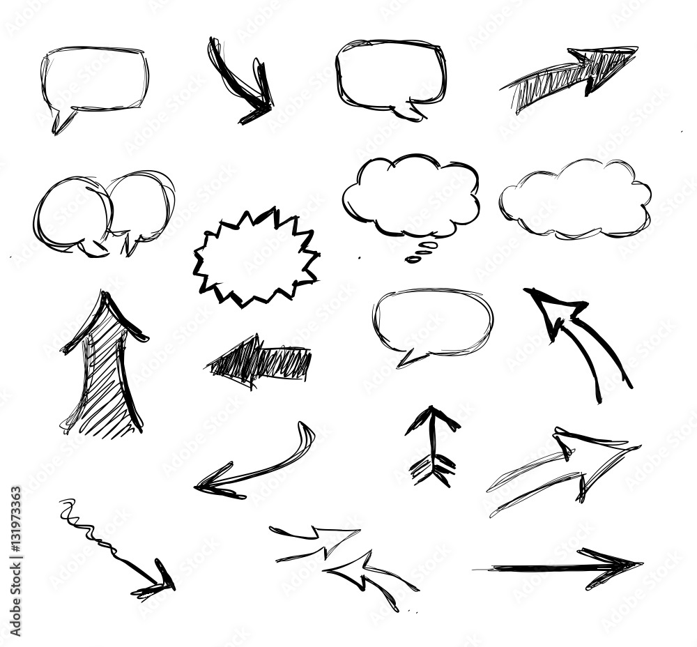Hand drawn arrows and callouts Stock Vector | Adobe Stock