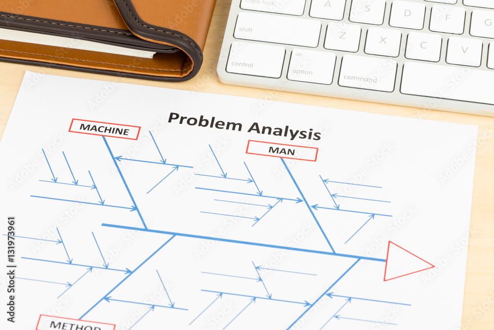 Problem solving using cause and effect or fishbone diagram with Stock ...