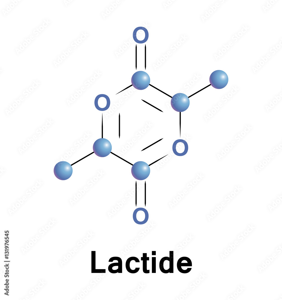 Lactide is the cyclic di-ester of lactic acid. Industrial vector ...