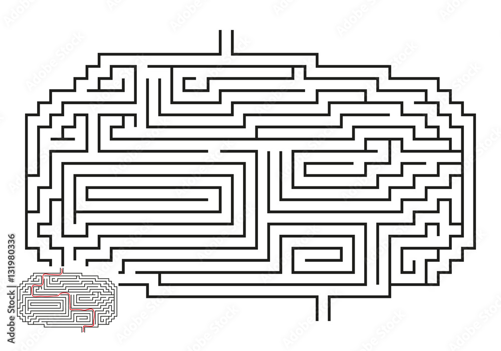 Vector Maze with Answer 24 Stock Vector | Adobe Stock