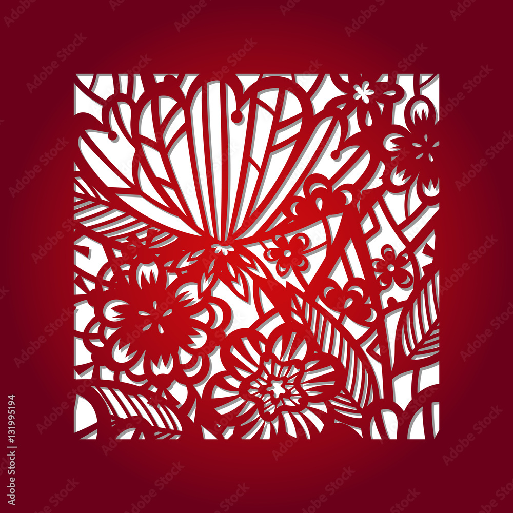Laser cut vector template Stock Vector | Adobe Stock