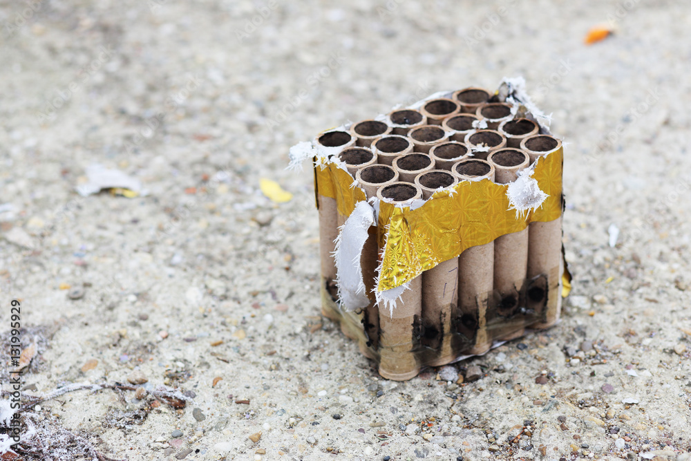 Used fireworks Stock Photo | Adobe Stock