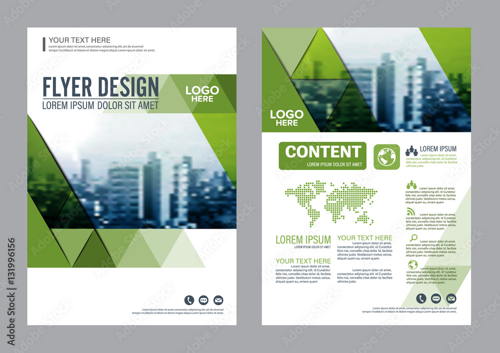 Greenery Brochure Layout design template. Annual Report Flyer Leaflet ...