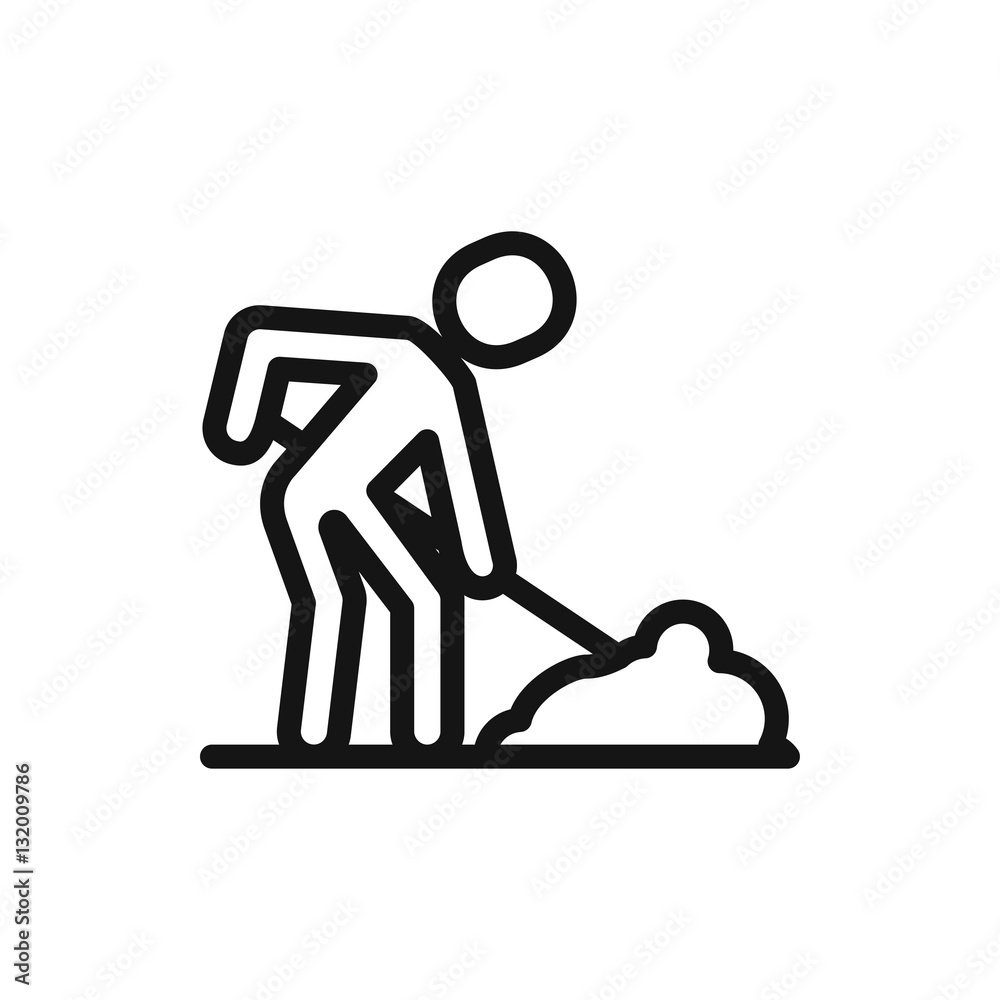 digging man icon illustration Stock Vector | Adobe Stock