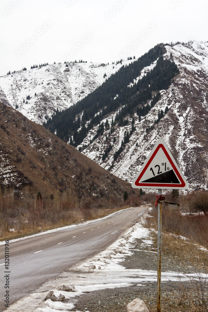 sign steep climb Stock Photo | Adobe Stock
