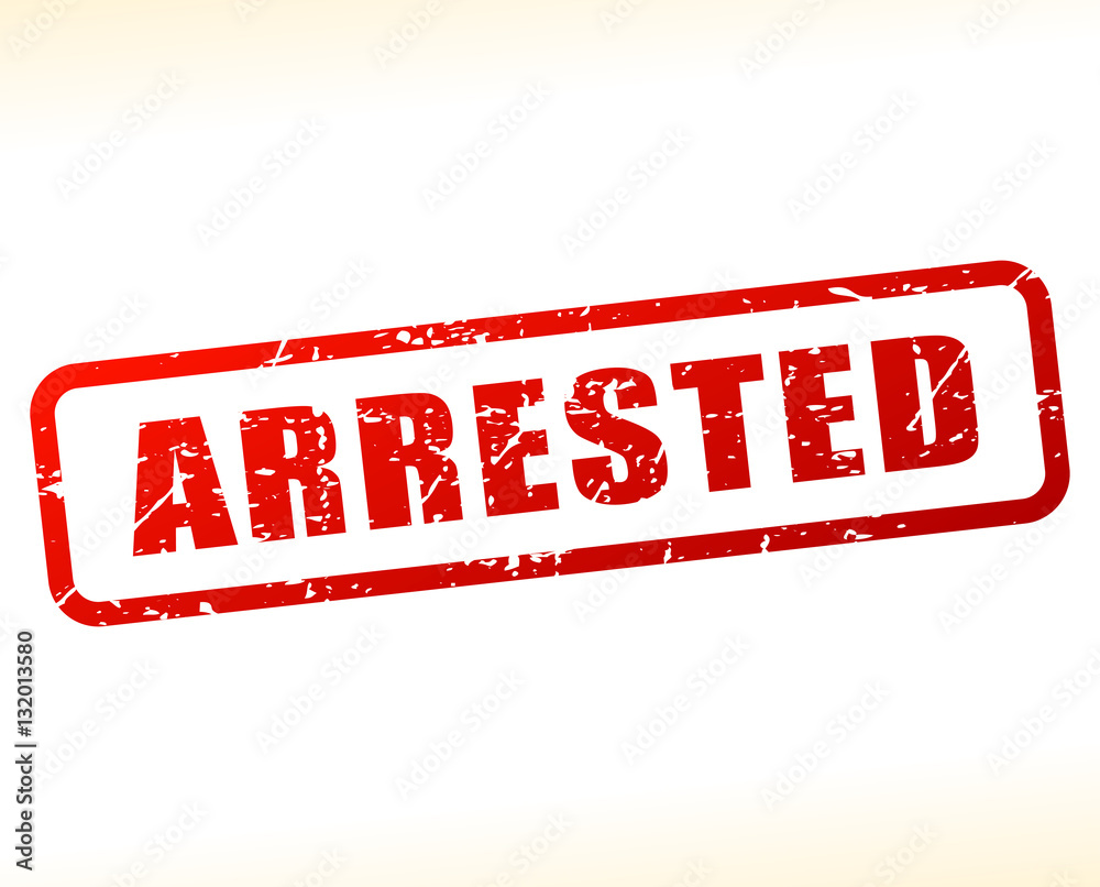 arrested text buffered on white background Stock Vector | Adobe Stock