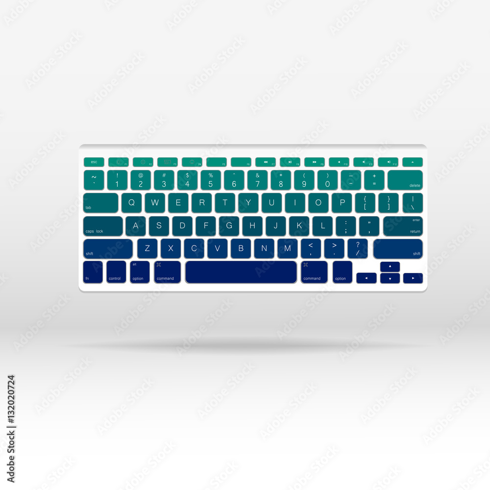 Portable gray keyboard on the light background. Stock Vector | Adobe Stock