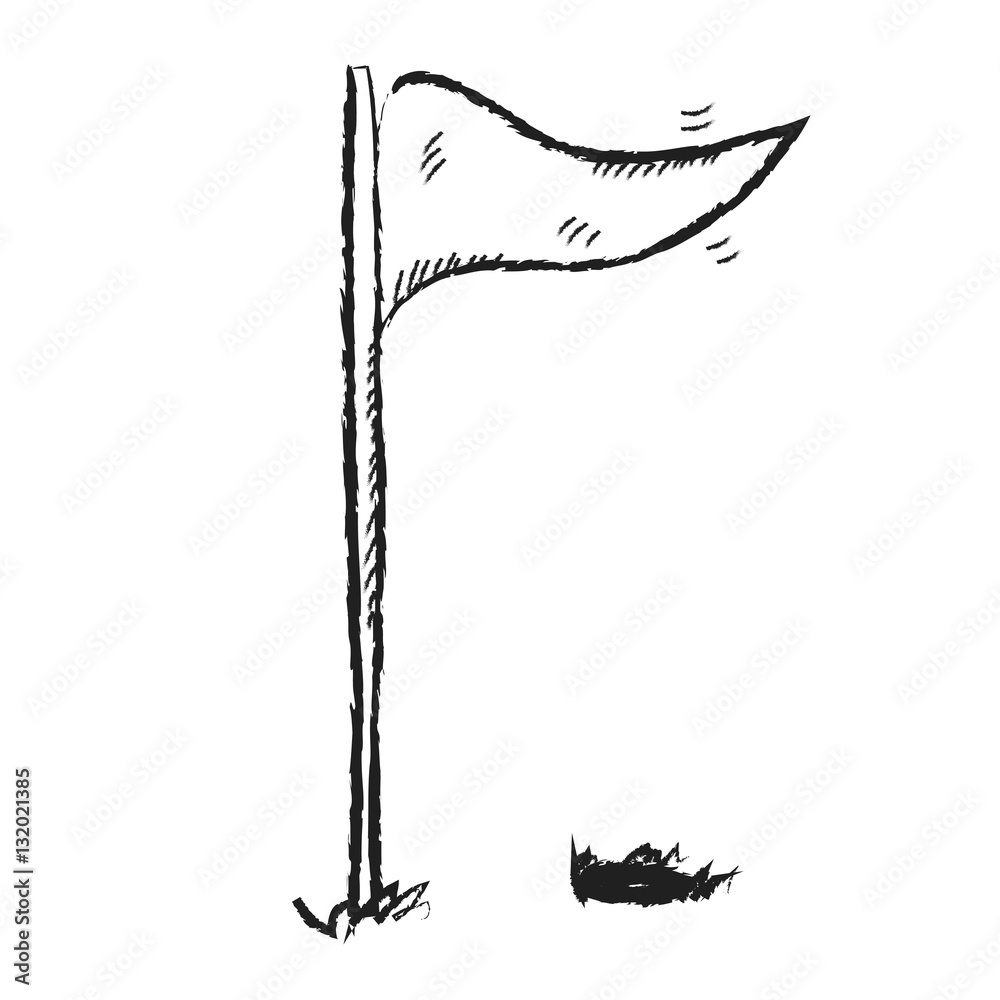 Doodle flag, illustration Stock Illustration | Adobe Stock
