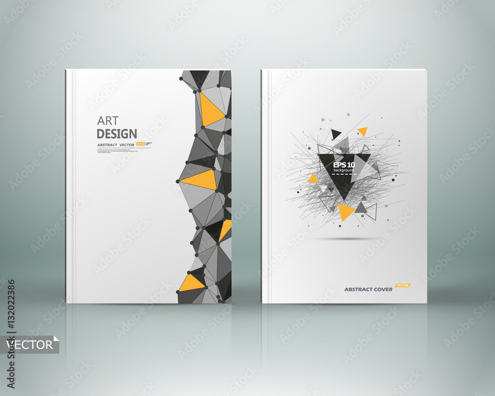 Abstract composition. White a4 brochure cover design. Patch info banner ...