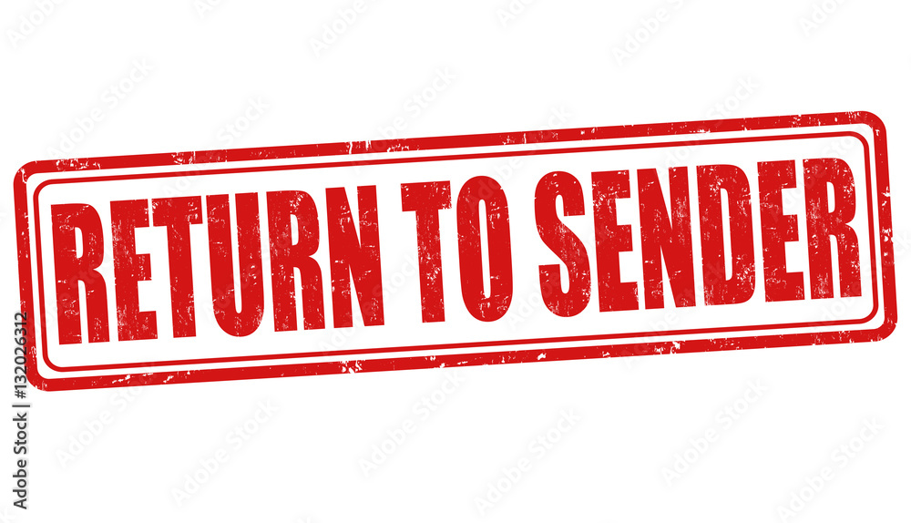 Return to sender sign or stamp Stock Vector | Adobe Stock