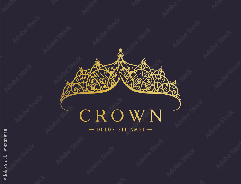 Abstract luxury, royal golden company logo icon vector design. Stock ...