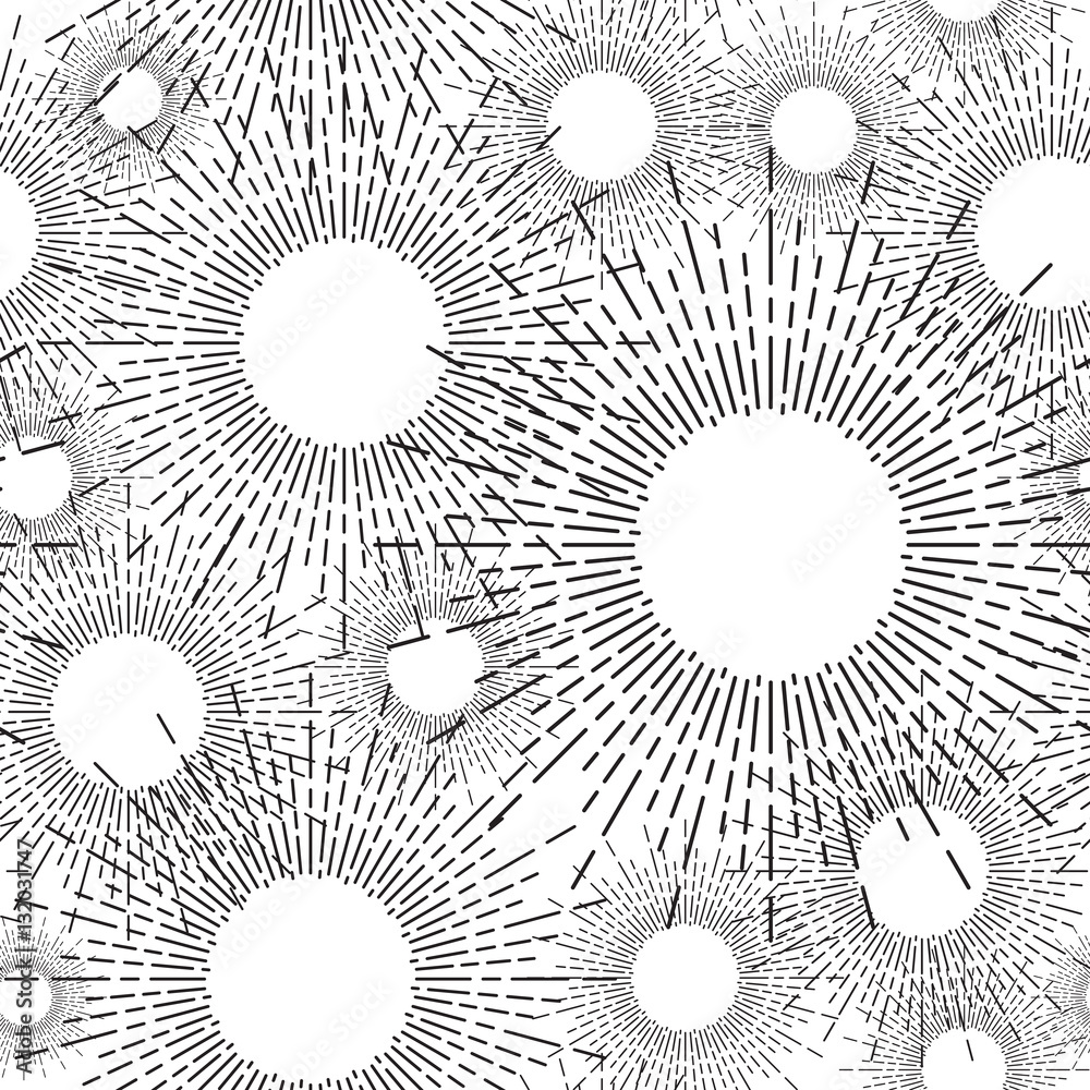 Seamless pattern with sunshine rays in vintage style. Sunburst ...