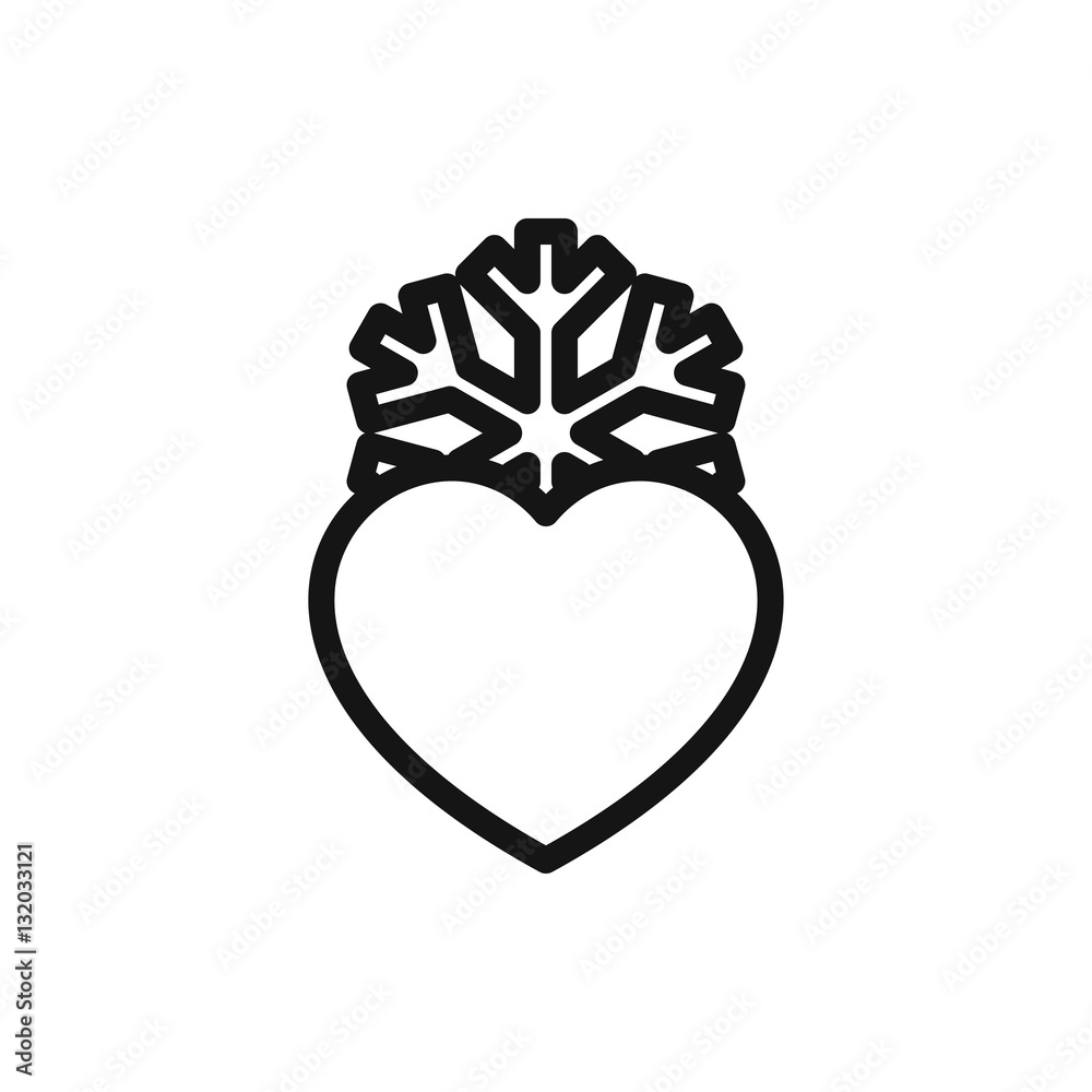 heart frozen icon illustration Stock Vector | Adobe Stock